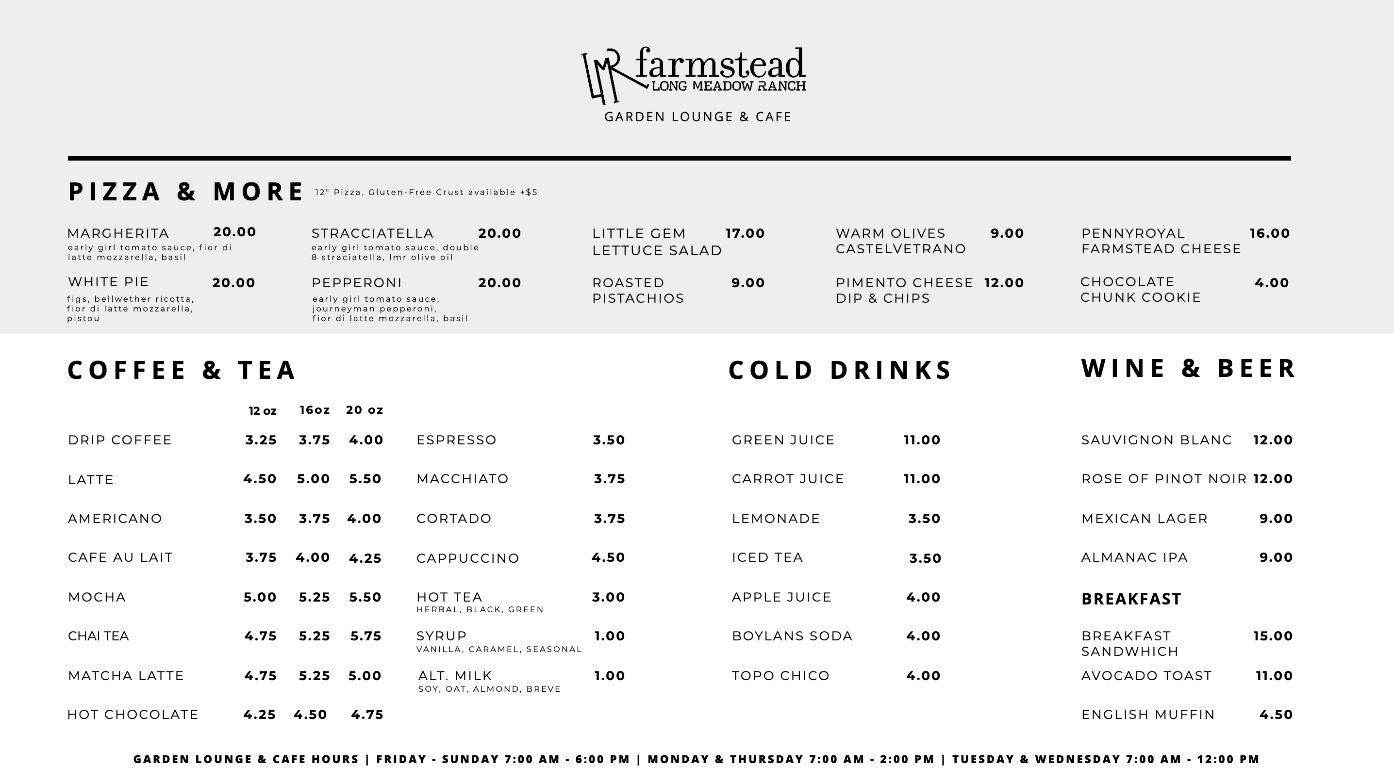 Farmstead Garden Lounge + Café - St. Helena